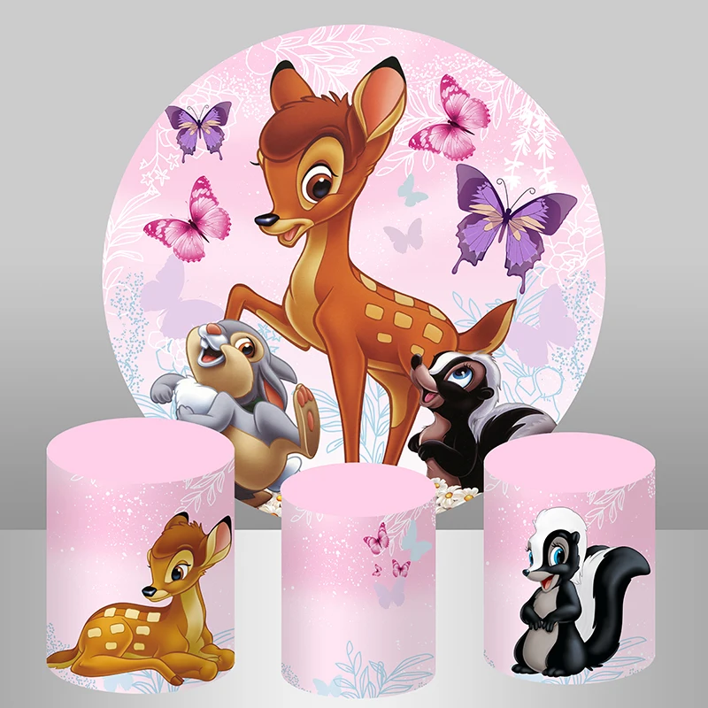 Disney-Bambi-Deer-Circle-Backdrop-Girl-Birthday-Baby-Shower-Photo ...