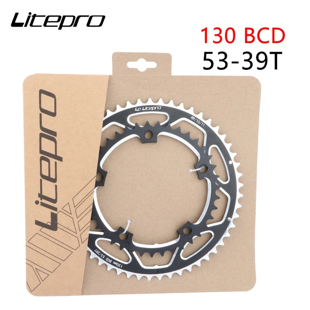 Litepro 53-39T Chainring 130 Bcd Aluminum Alloy Double Chain Ring for 0 ...