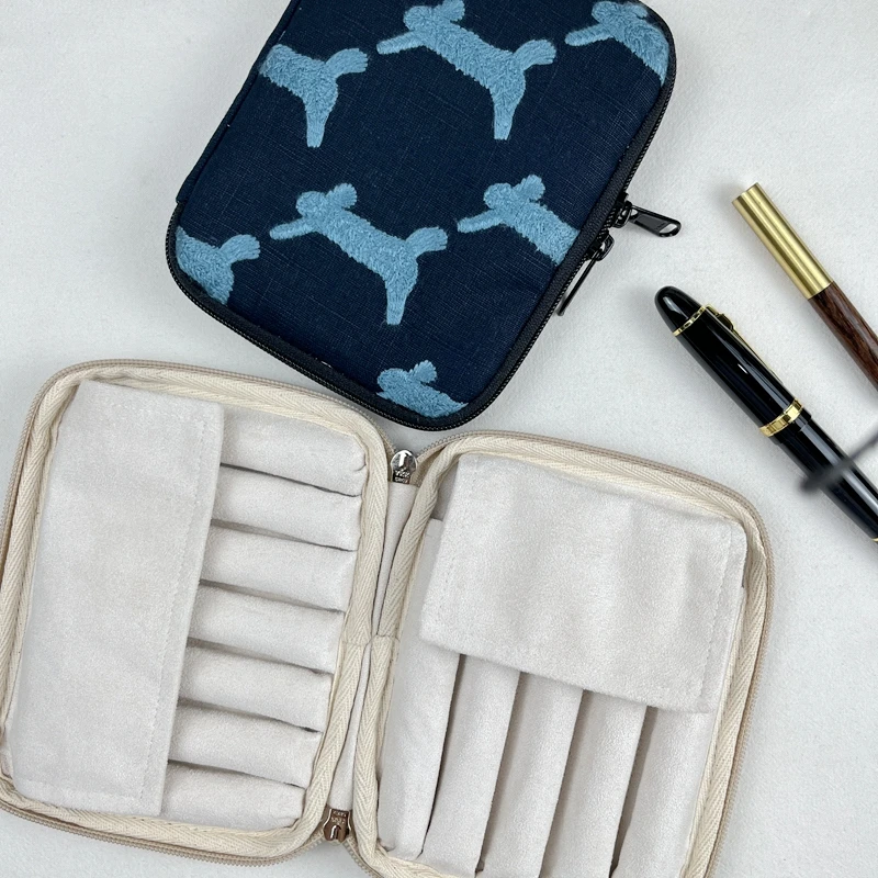 New Fabric Pen Holder Bag, Short Pen Case With Large Capacity Zipper ...