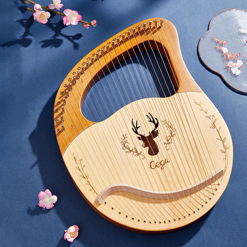 Étnico do vintage lira harpa harpa instrumento de afinação 24 cordas ...