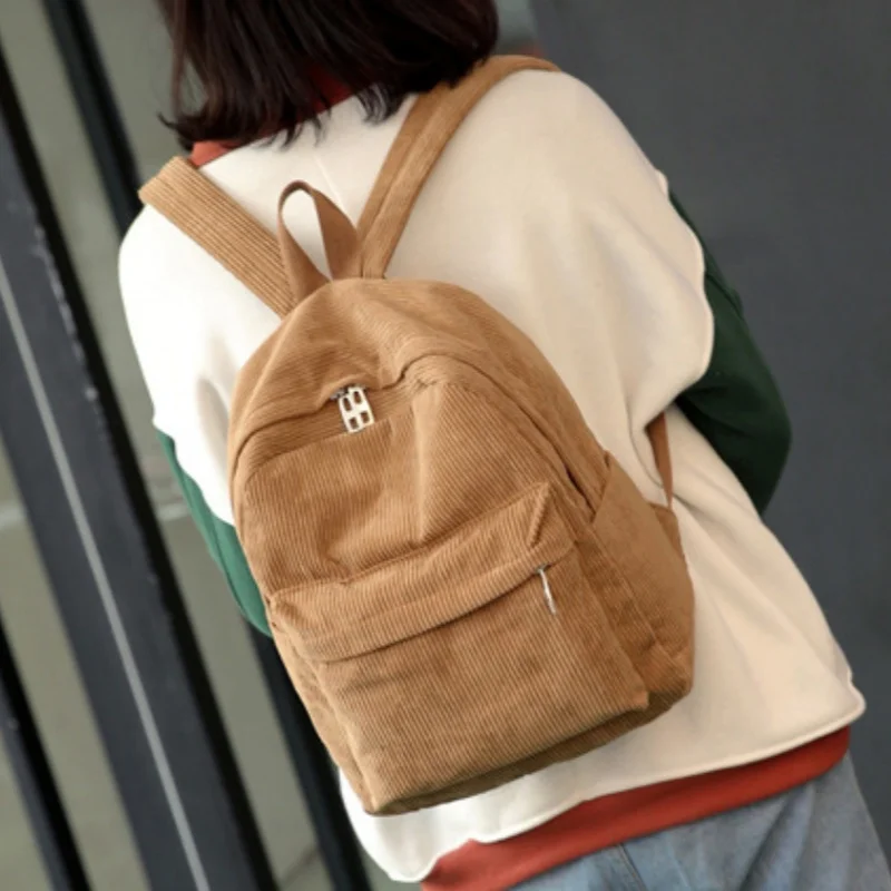 Color-Corduroy-Backpack-Women-Fashion-Women-School-Backpack-Pure ...