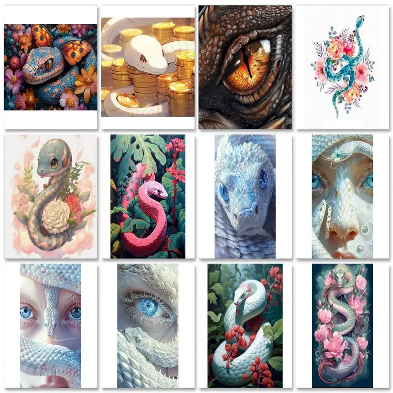 GATYZTORY DIY Painting By Numbers For Adults Snake Animal Picture By ...