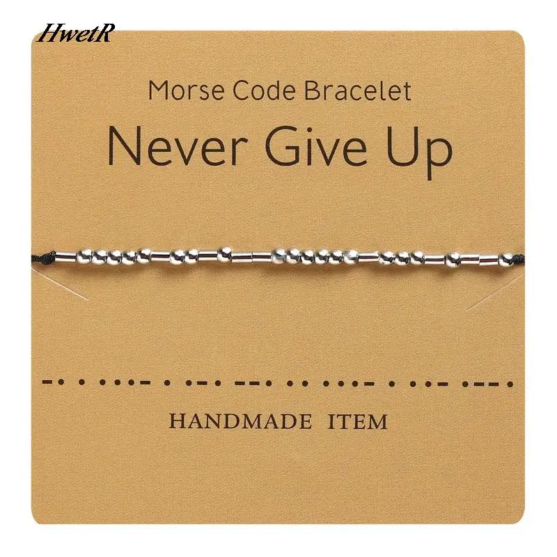 Handmade-Morse-Code-Beads-Adjustable-Black-String-Bracelet-With-I-Love ...