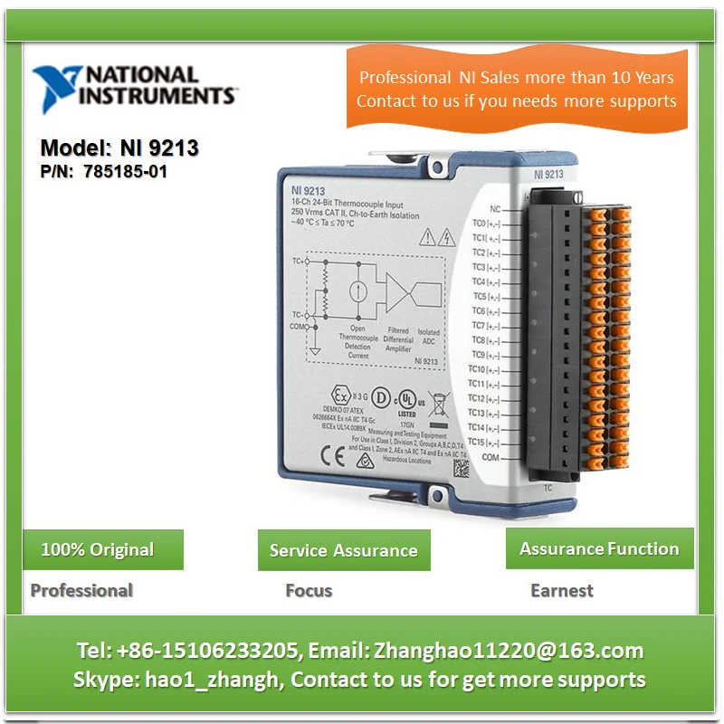 NI 9213 785185-01 16 TC, High-Density Thermocouple Module