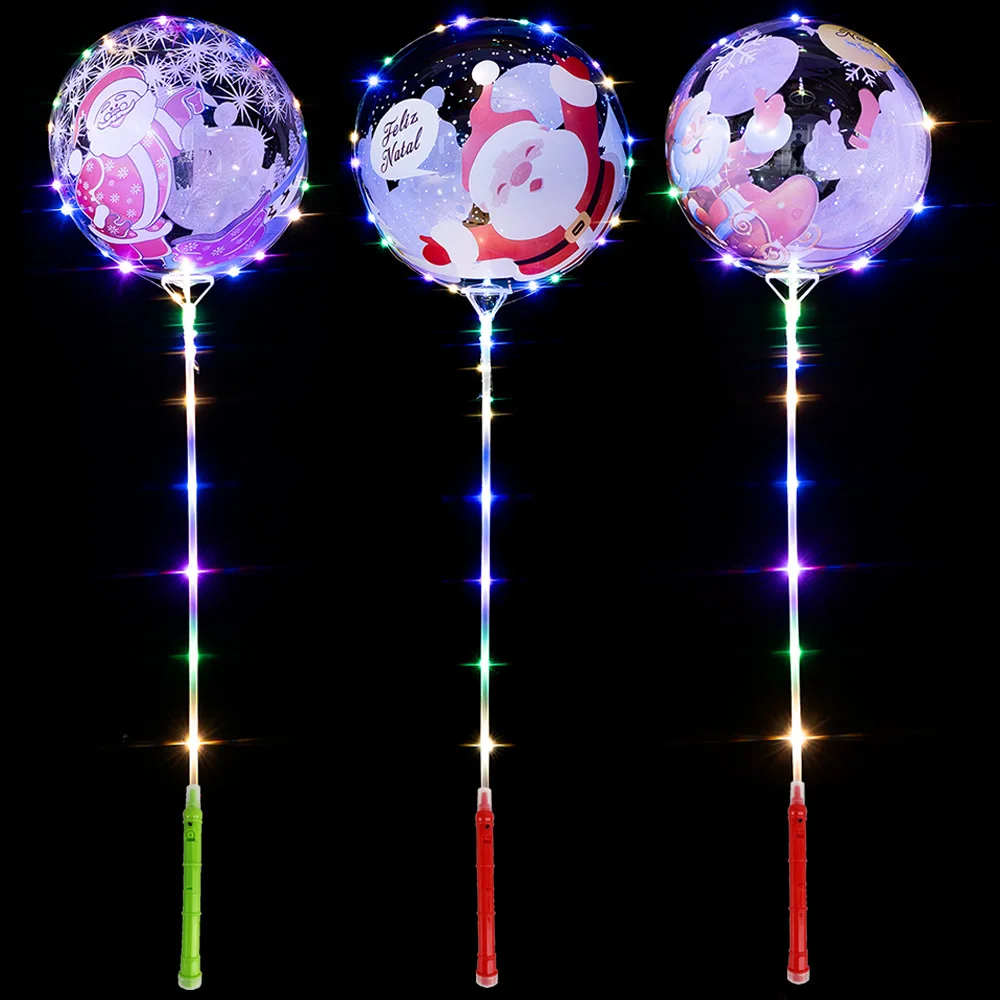 1-20Packs Christmas LED Light Up BoBo Balloons set Include Colorful 3 ...