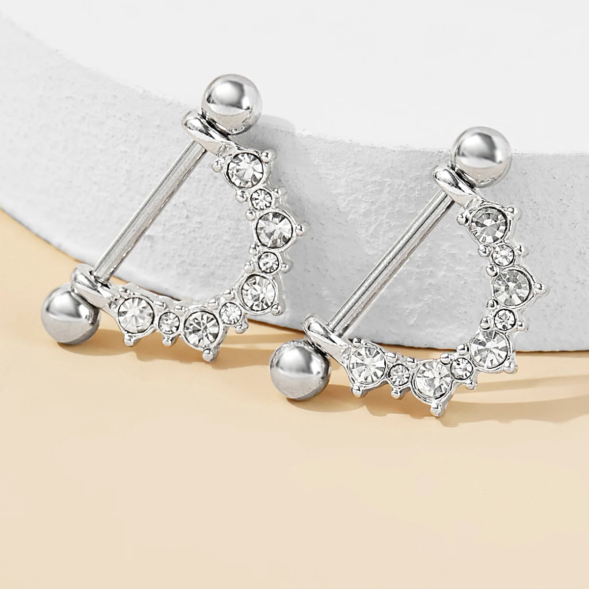 2PCS-14G-Wing-Heart-Rhinestones-Nipple-Rings-Shield-Cover-Barbell-Steel ...