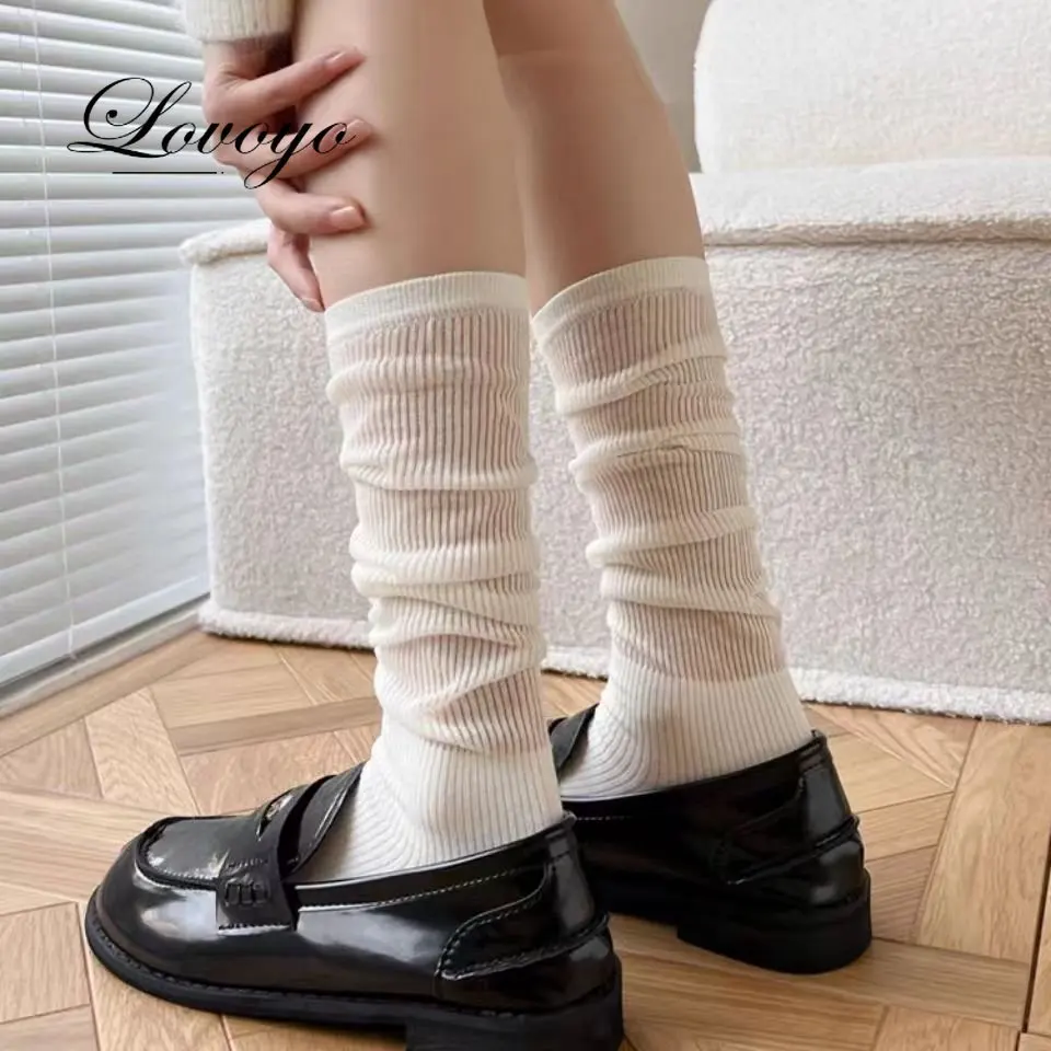 Calcetines-largos-de-verano-para-mujer-medias-ultrafinas-transparentes ...