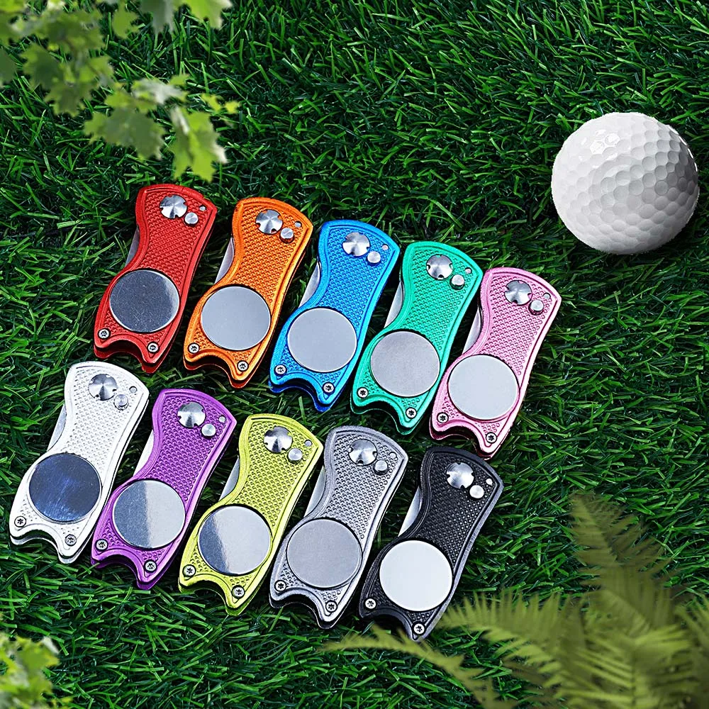 1PC Foldable Metal Golf Turf Repair Tool With Magnetic Ball Marker And ...
