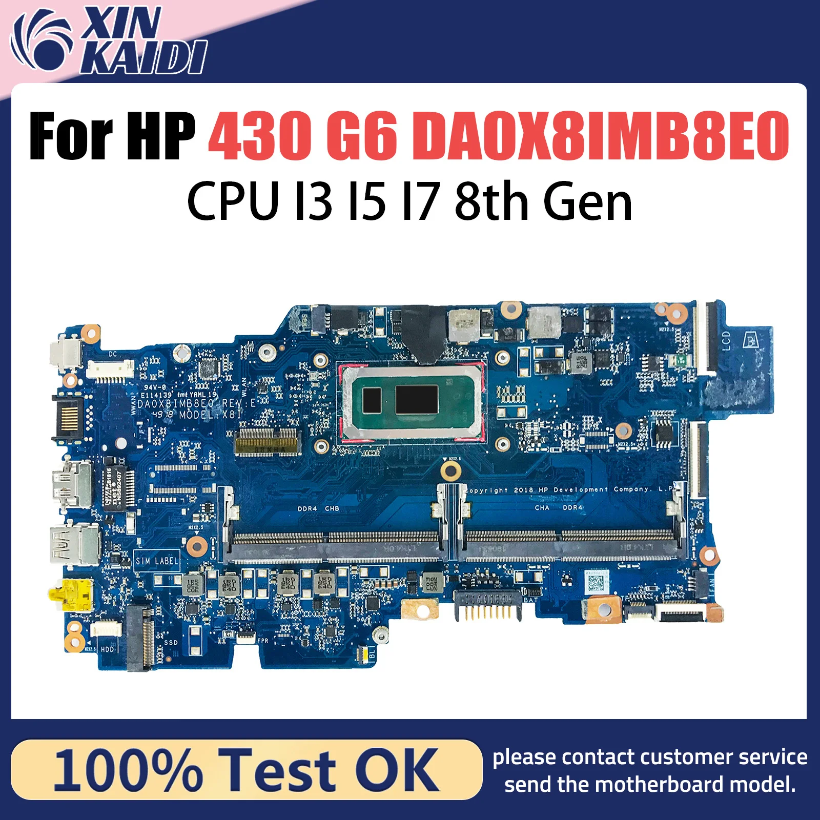 DA0X8IMB8E0 Mainboard For HP 430 G6 L44504-001 L44502-001 L44505-601 ...