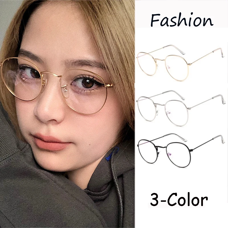 Transparent-Round-Eyewear-Computer-Glasses-Frame-Women-Men-Blocking ...