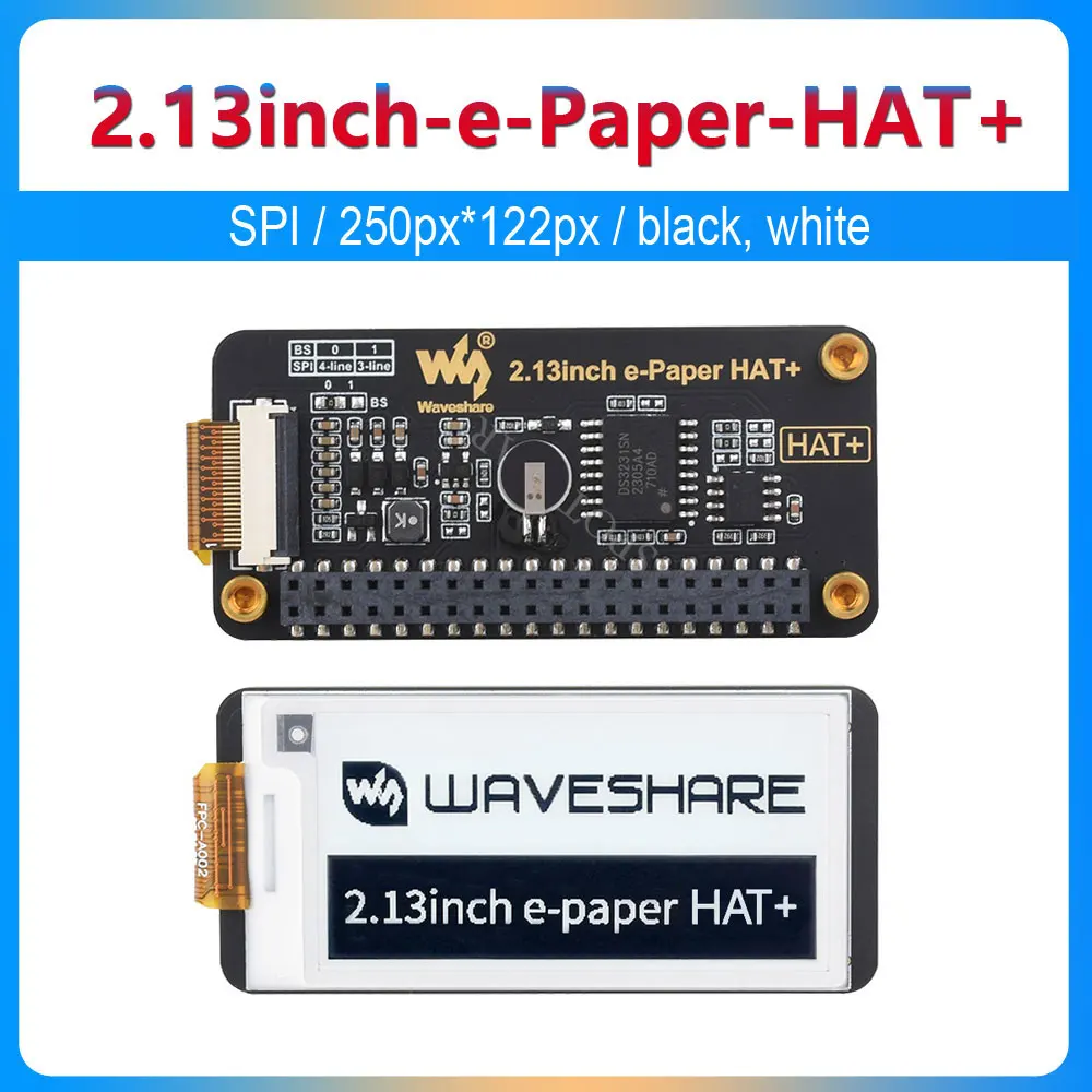 2-13inch-e-Paper-HAT-Black-White-SPI-250x122-pixels-E-Ink-For-Raspberry ...