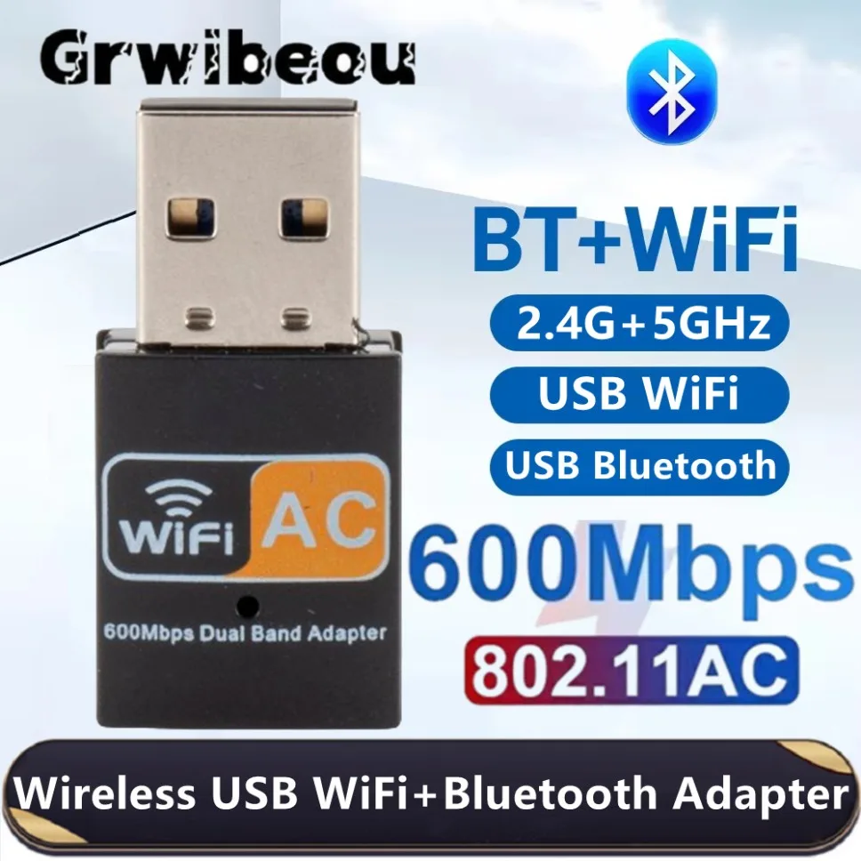 600Mbps-USB-WiFi-Bluetooth-Adapter-2-in-1-Dongle-Dual-Band-USB-Wifi ...