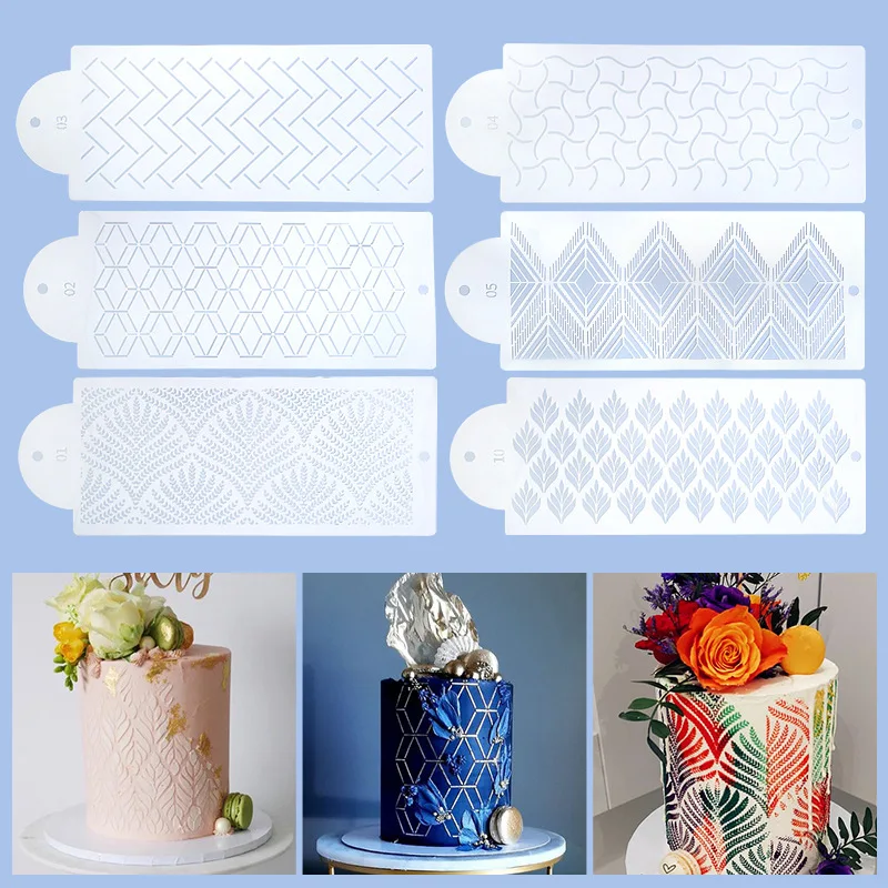 Wheat-Vine-Leaf-Fondant-Cake-Mesh-Stencil-Cake-Border-Stencils-Spray ...