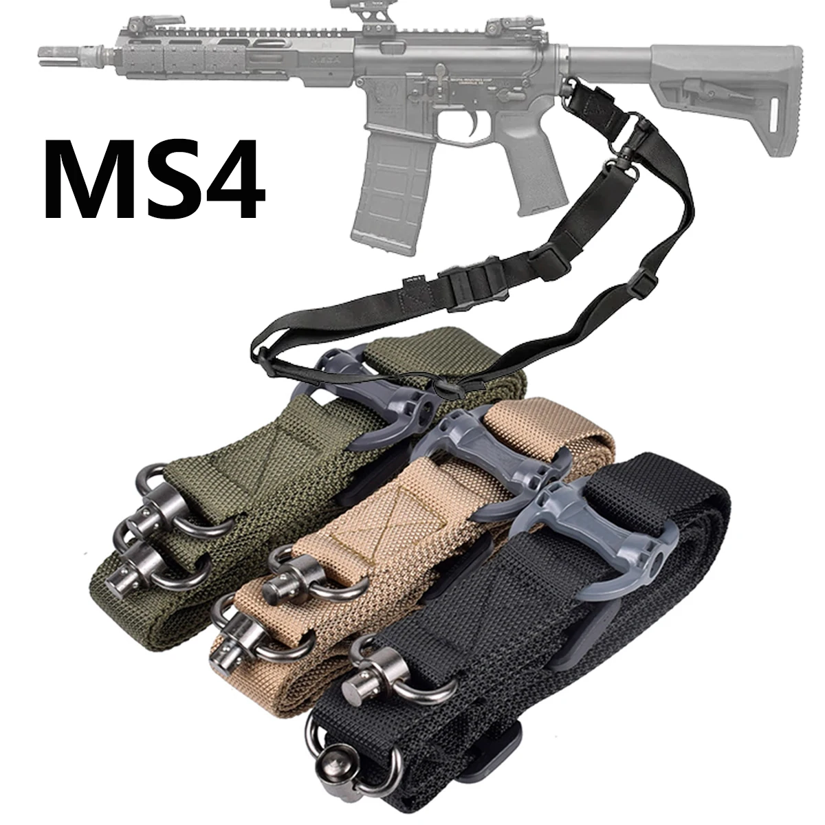 Adjustable-MS4-Rifle-Sling-Gun-QD-Metal-Strap-Swivel-Tactical-Nylon-2 ...