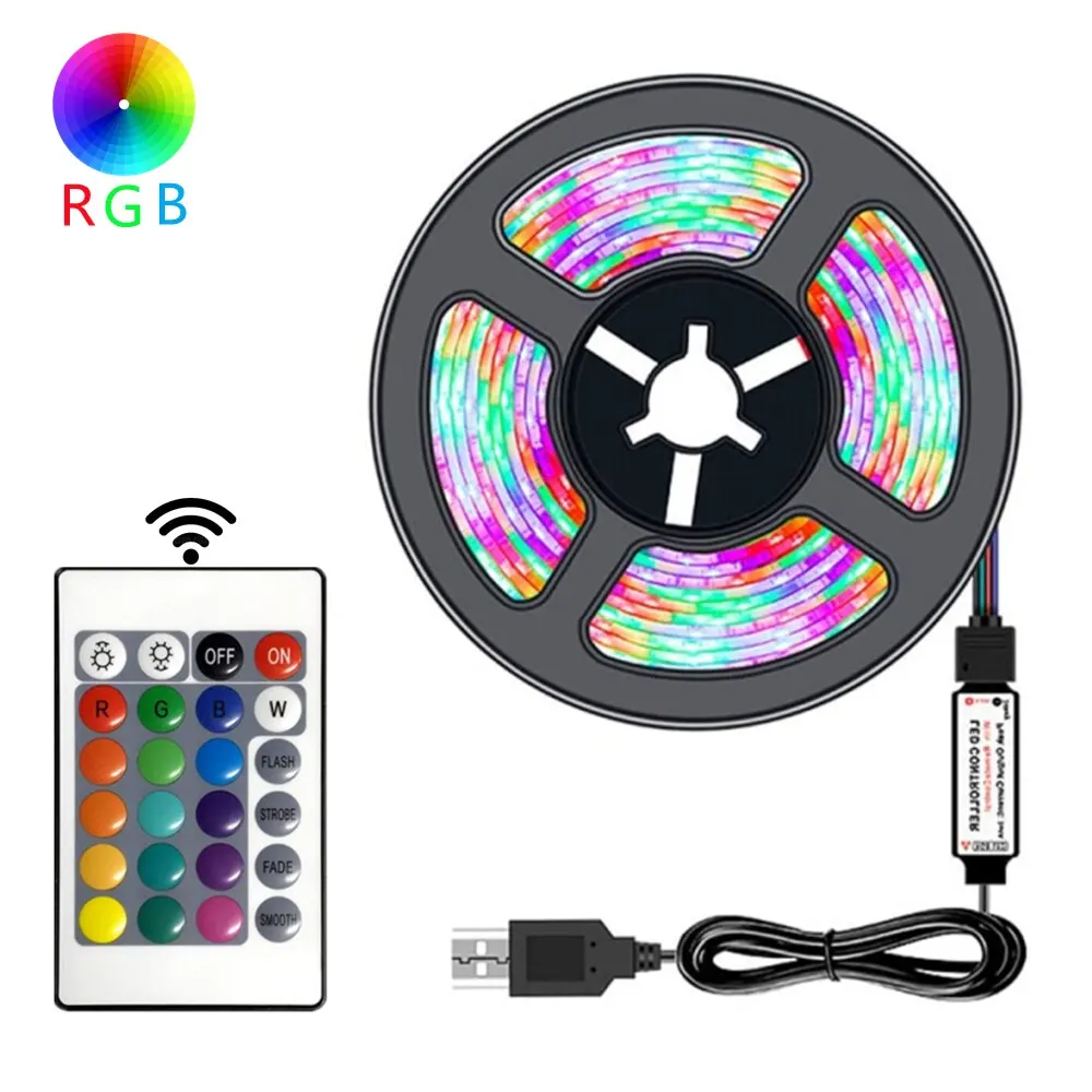 1M-LED-Light-Strips-Kit-Infrared-Remote-Control-Decoration-Light-2835 ...