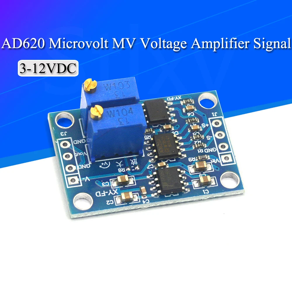 AD620 Microvolt MV Voltage Amplifier Signal Instrumentation Module ...
