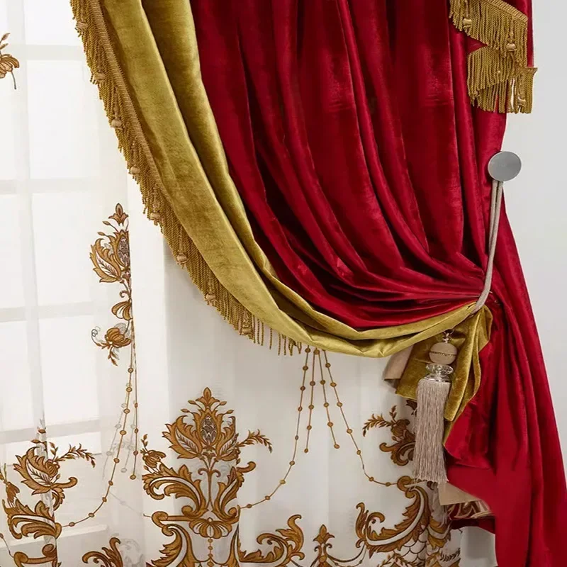 Rideaux-brod-s-de-style-luxe-pour-chambre-coucher-rideau-pare-soleil ...