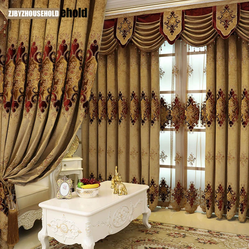 Valance Embroidered Curtains Living Room | Villa Valance Living Room ...