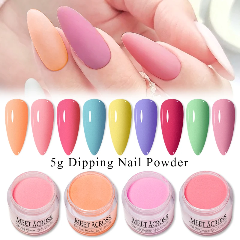 MEET-ACROSS-5g-10g-Nail-Dipping-Powder-Fluorescent-Glitter-Sequins ...