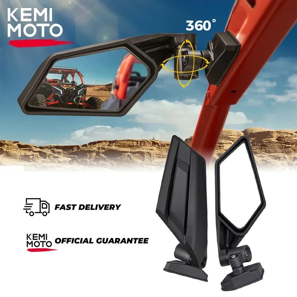 KEMiMOTO-UTV-Rearview-Side-View-Mirrors-180-360-Adjustable-715002898 ...