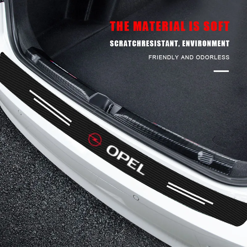 New 3D Carbon Fiber Car Trunk Protector Sticker Bumper Decal For Opel ...