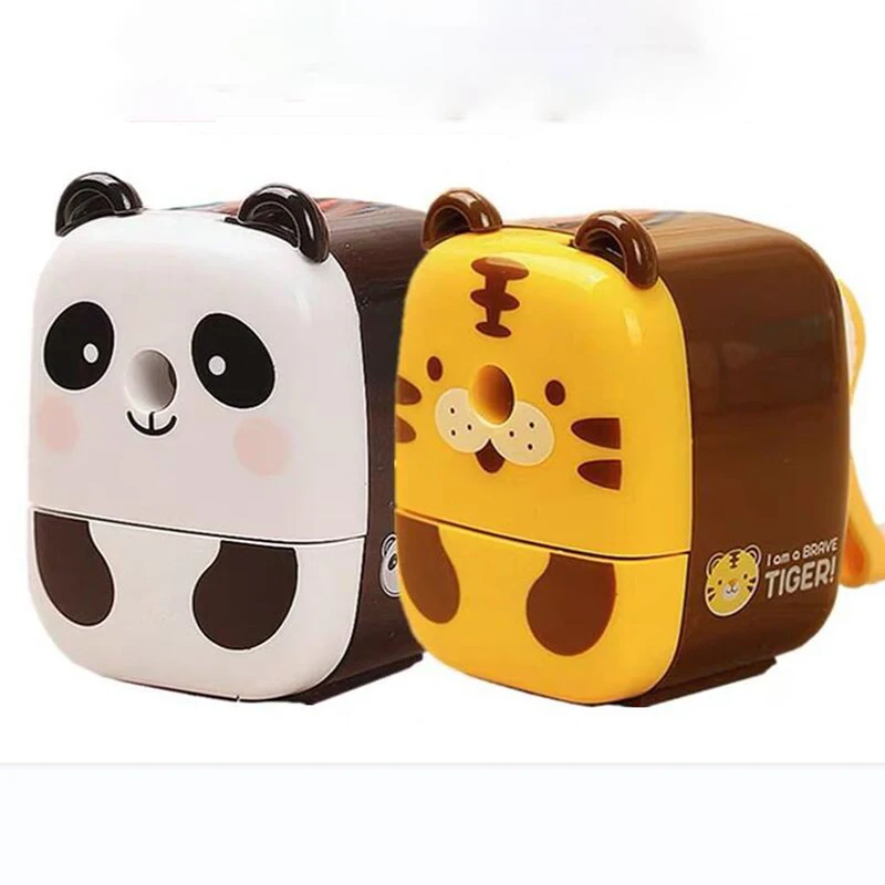 Kawaii Panda Tiger Pencil Sharpener Manual Hand Crank Pencil Cutter ...
