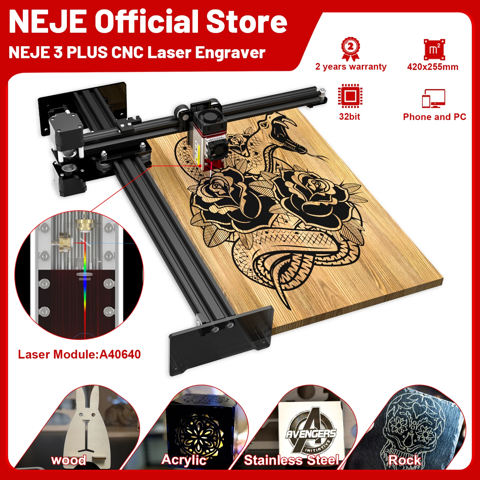 NEJE-3-Plus-Laser-Engraving-Cutting-Machine-Laser-Cutter-CNC-Router ...