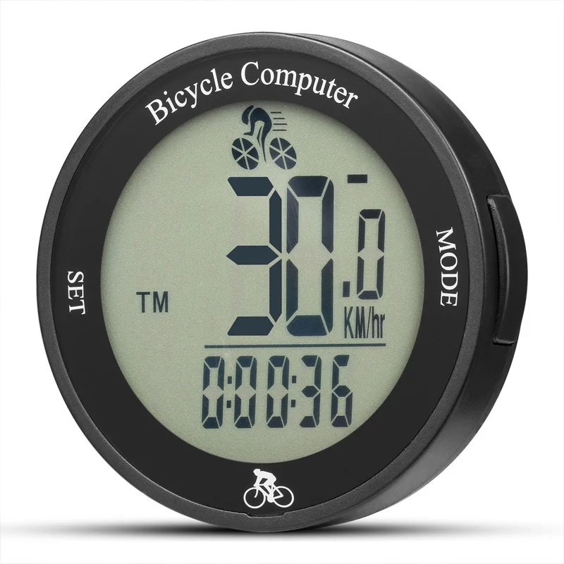 New-Large-Round-Screen-Wireless-Waterproof-Backlit-Speedometer-Black-Or ...