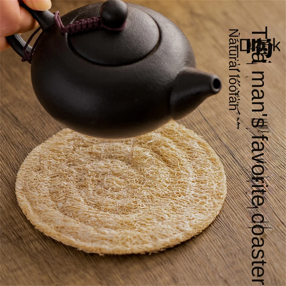 Loofah-Tea-Mat-Coaster-Handmade-Chinese-Tea-Saucer-Kung-Fu-Tea-Set-Cup ...