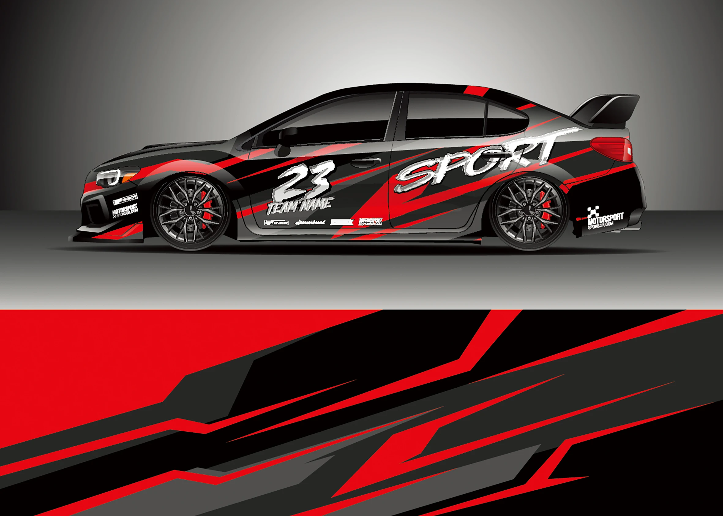 Car Stickers Design For Red Car