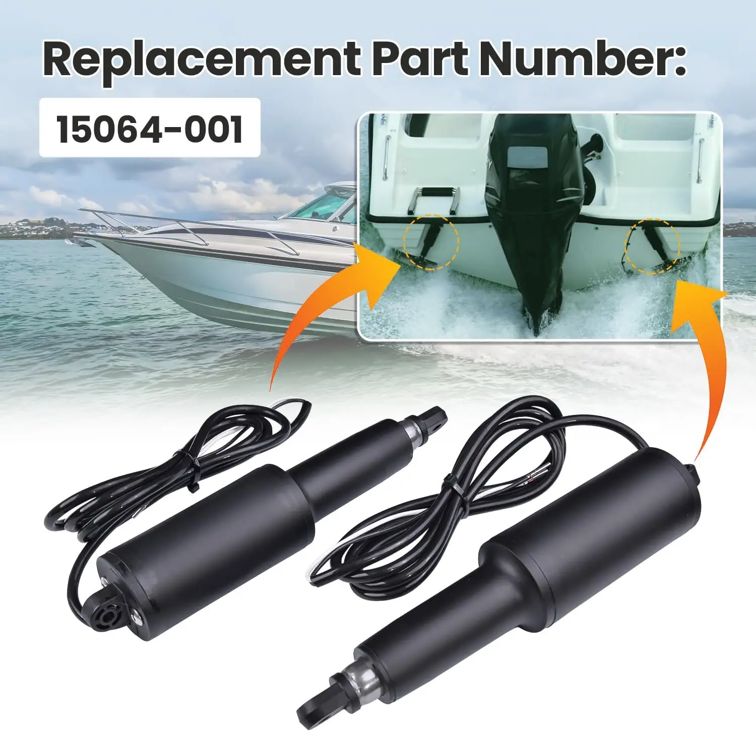15064-001 New Boat Electric Retrofit Kit Actuator 12 Volt For Bennett ...