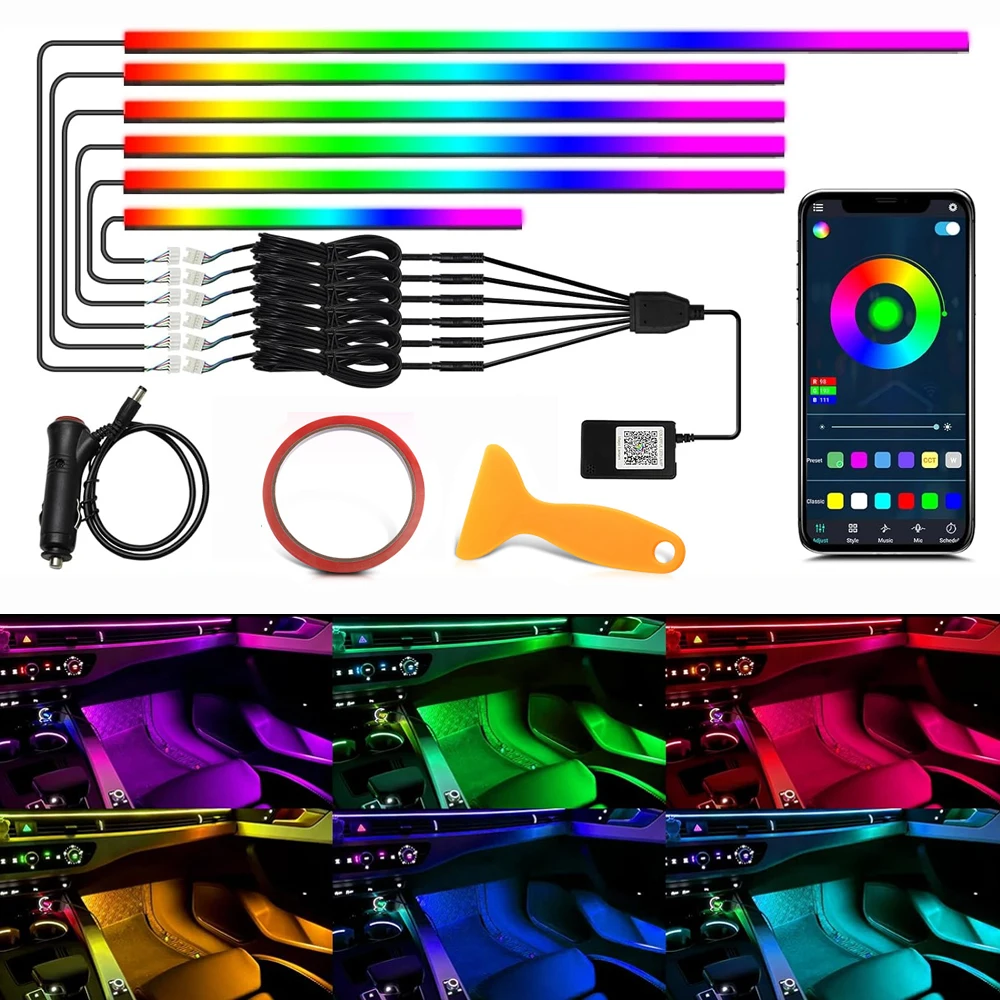 6-5-in-1-RGB-LED-Symphony-Ambient-Light-Car-Interior-Decoration ...