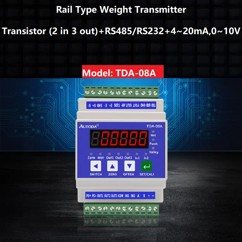 RS232-RS485-High-precision-rail-type-weight-transmitter-instrument-weighing-signal-amplifier ...