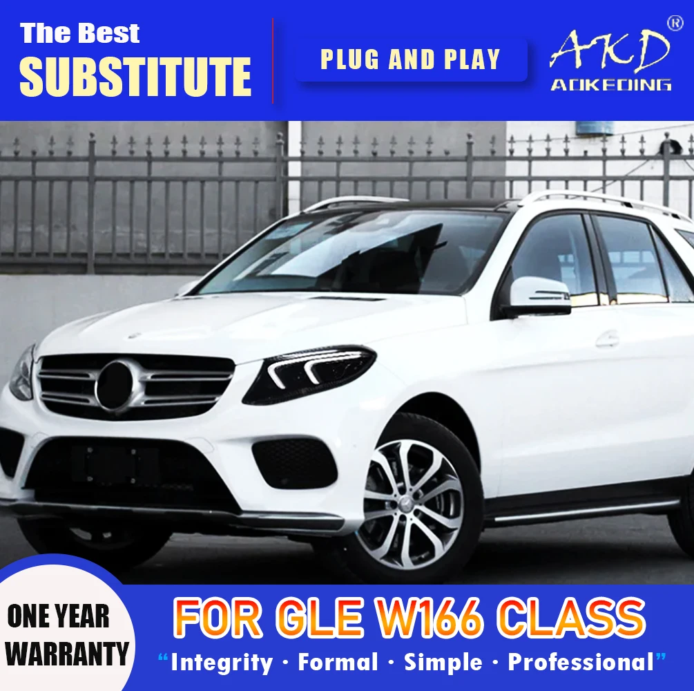 AKD-Car-Styling-For-Benz-GLE-LED-2015-2019-Headlight-W166-Class-DRL-Fog ...