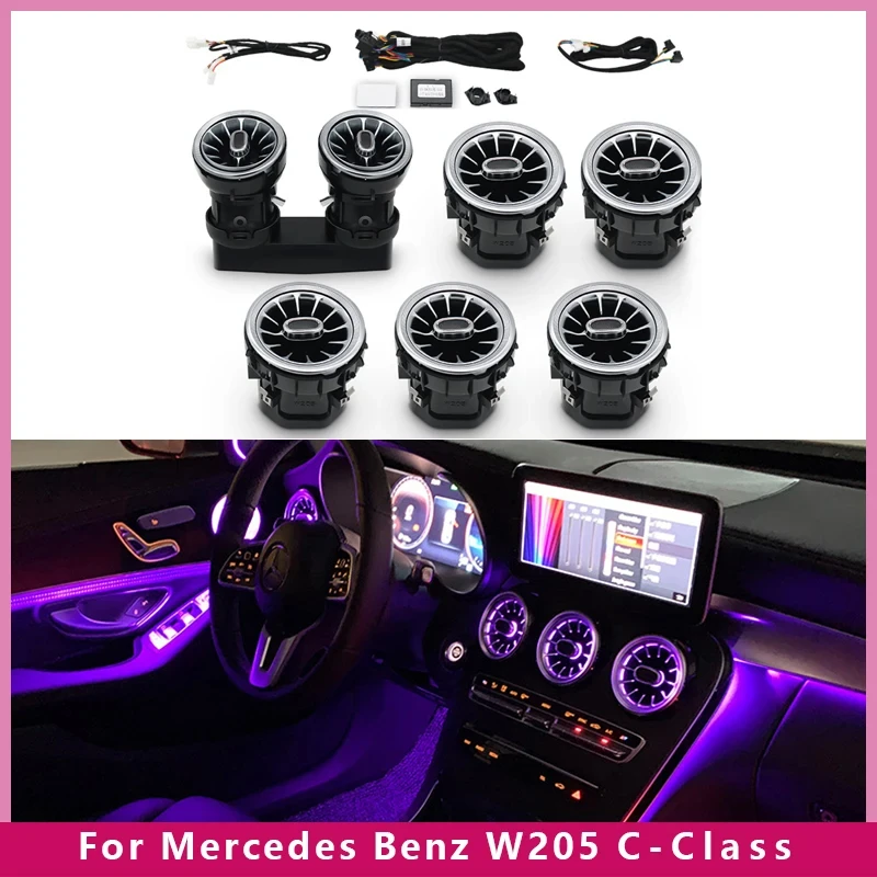 7pcs-Interior-Ambient-Light-64-Colors-For-Mercedes-Benz-C-Class-W205 ...