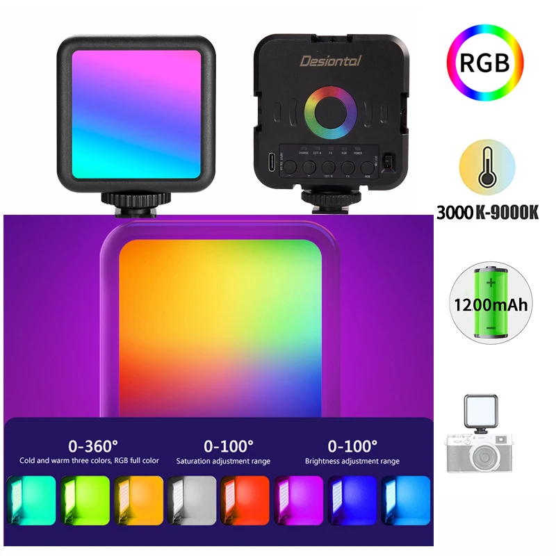 Hot-Full-Color-RGB-Photography-LED-Video-Light-3000K-9000K-800LUX ...