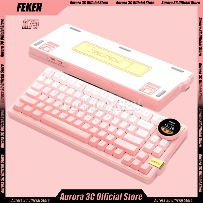 Feker-K75-Keyboard-Gaming-Mekanikal-dengan-layar-3-Mode-Bluetooth ...