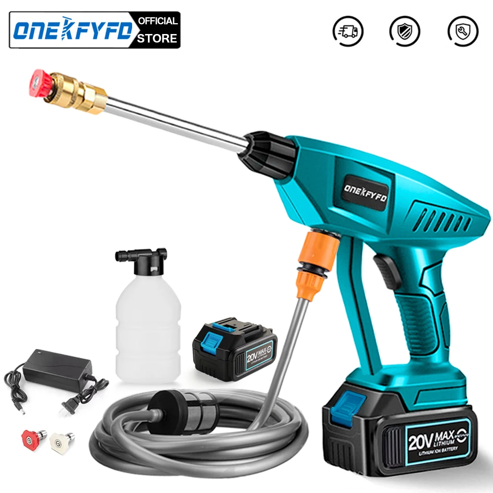 30BAR Cordless High Pressure Cleaner Washer Spray Water Gun Car Wash ...