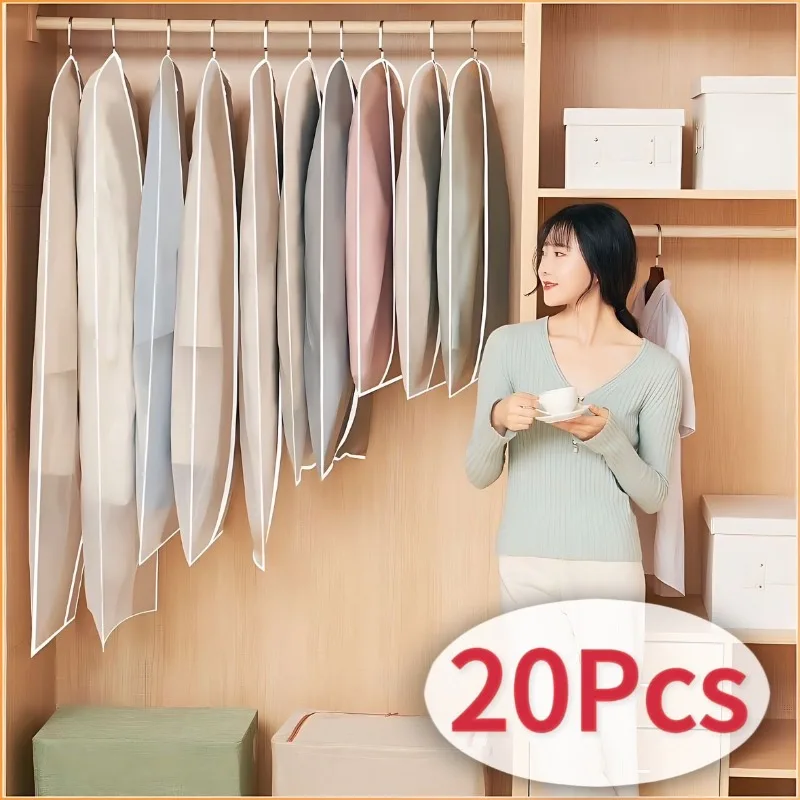 1-20pc Clothes Hanging Dust Cover Wedding Dress Cover Suit Coat Storage ...