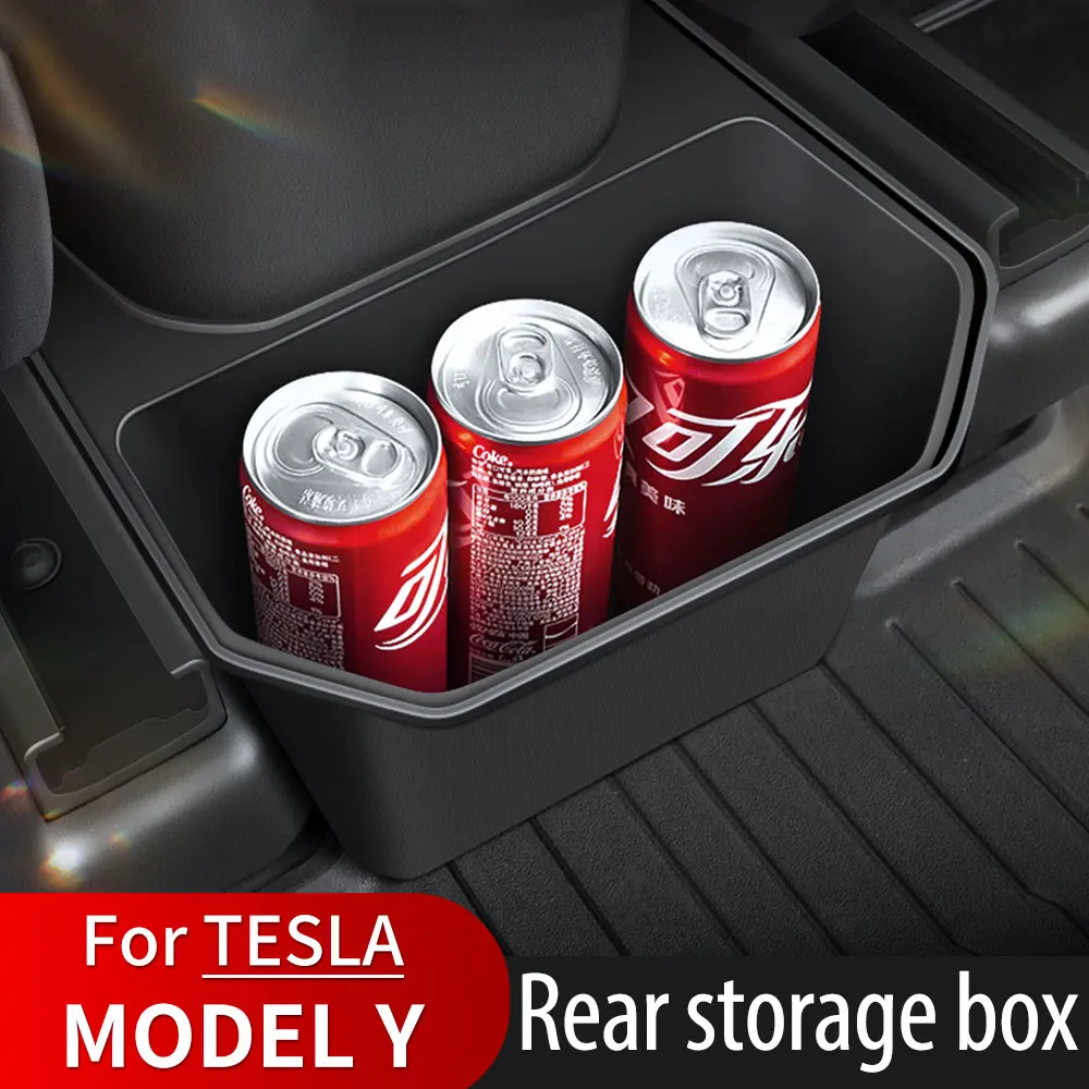 For-Tesla-Model-Y-Rear-Central-Control-Storage-Box-TPE-Style-Car ...