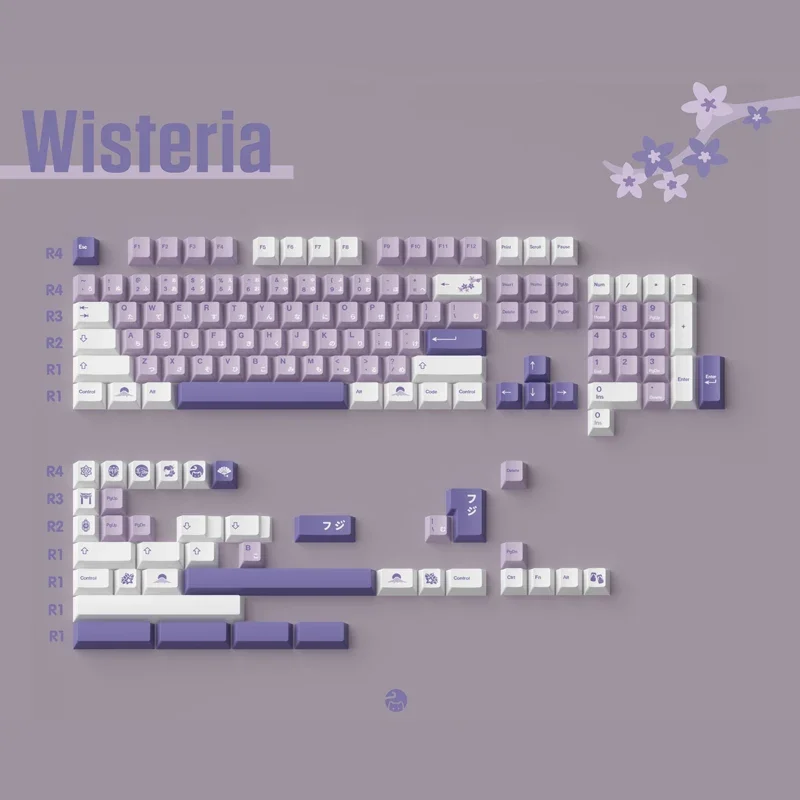 1-Set-GMK-Wisteria-Keycaps-PBT-5-Sides-Dye-Subbed-Key-Caps-For ...