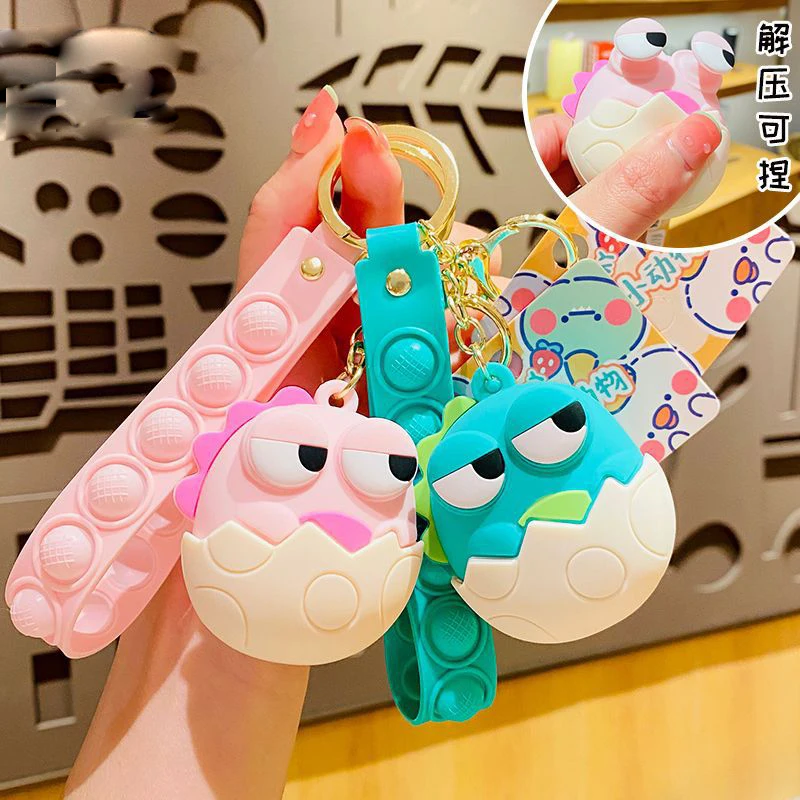 Cartoon-Dinosaur-Animal-Doll-Key-Chains-Knead-Happy-Decompress-Toy-Key ...