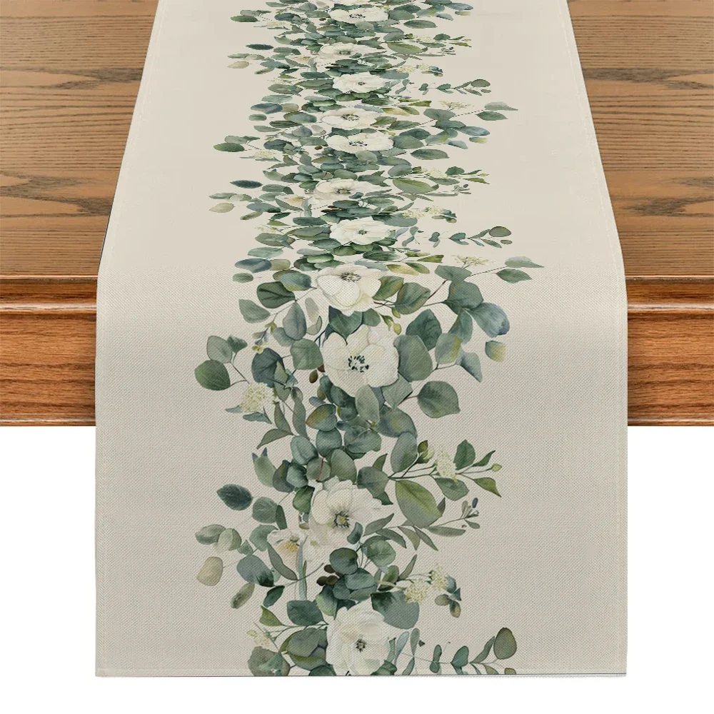 Plant-and-Flower-Table-Runner-Dining-Table-Decoration-Kitchen-Supplies ...