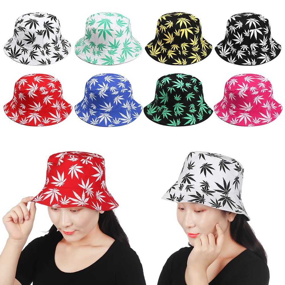 Bucket Hat Bob Caps Hip Hop | Panama Maple Print | Cap Men Women Bucket ...