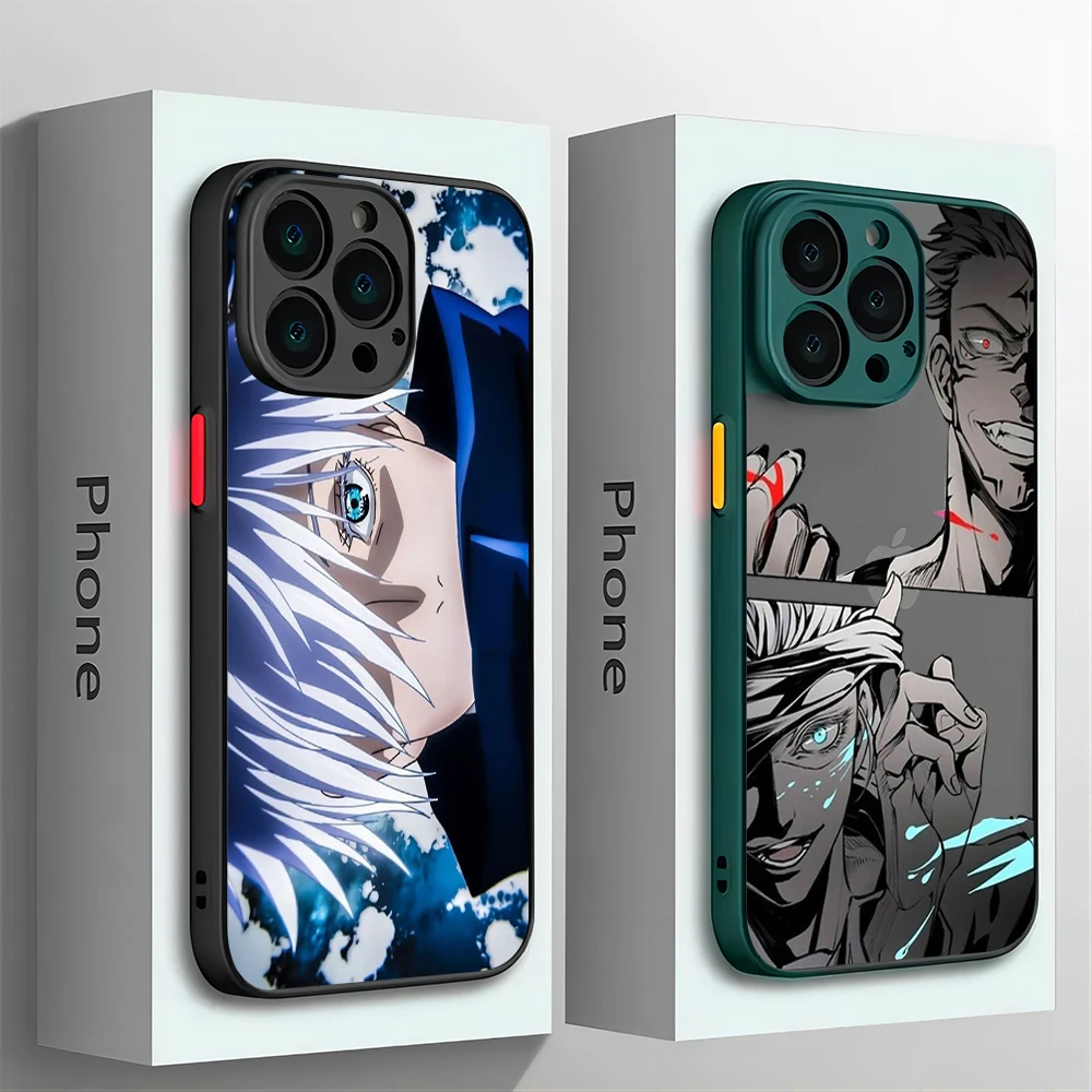 Elegant Jujutsu Kaisen Gojō Satoru & Sukuna Matte Transparent Phone ...