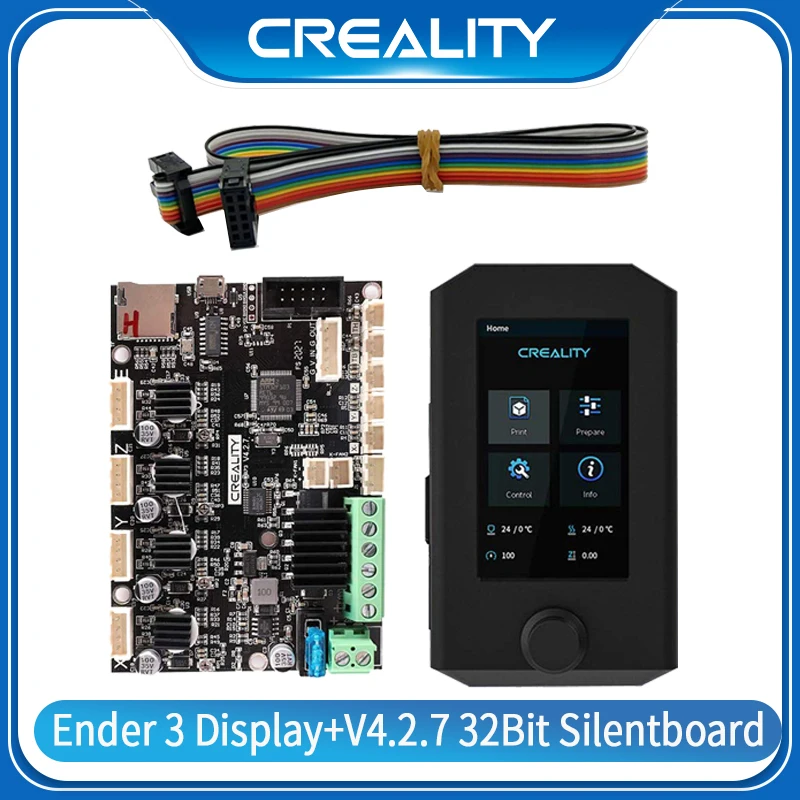 Creality Ender-3 V2 Display Screen Kit 4.3" Color HD LCD Replacement Screen and V4.2.7 32Bit ...