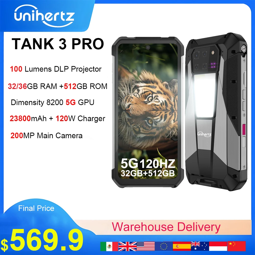 Unihertz-Tank-3-Pro-8849-Rugged-Smartphone-android-5G-with-100-Lumens ...