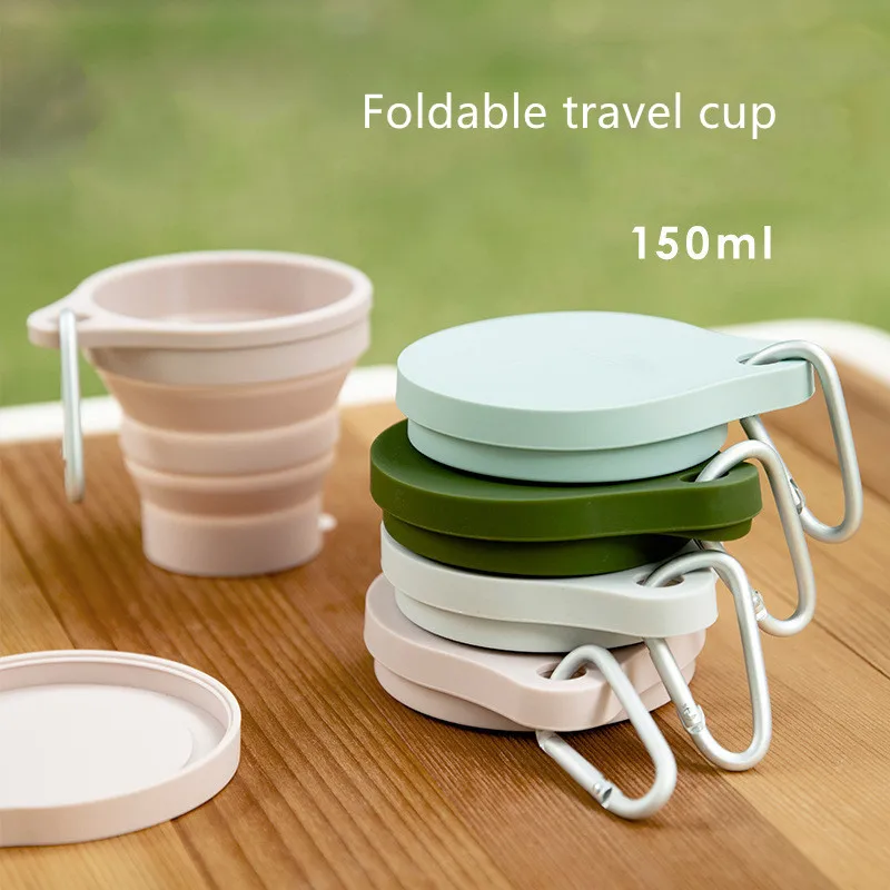 150ml Foldable cup Silicone telescopic drinking tea Water Cup Outdoor ...