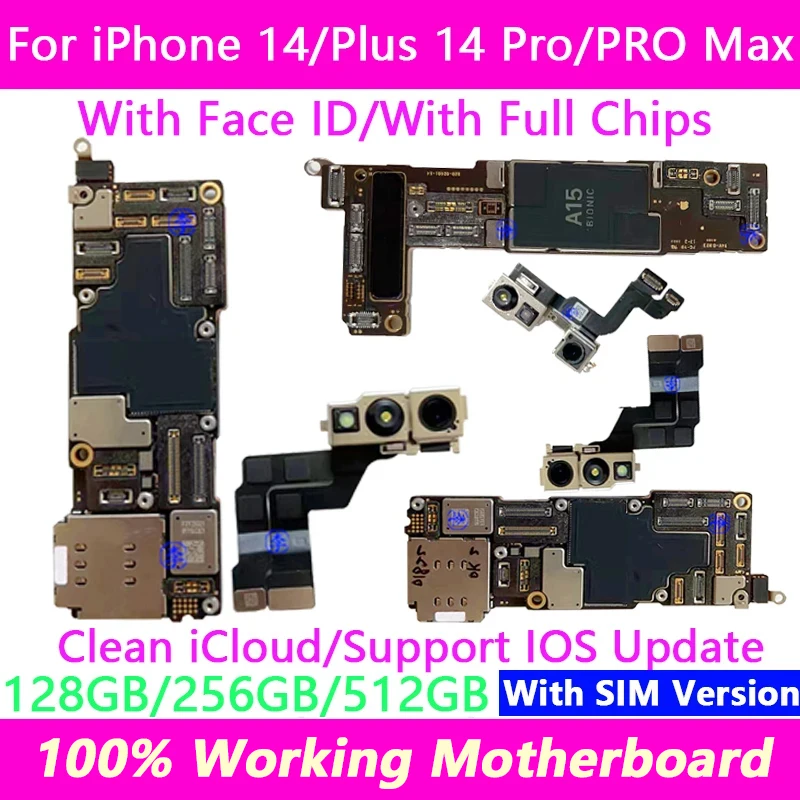 A-For-iPhone-14-14Pro-14Pro-Max-Motherboard-with-Face-ID-Unlocked-Logic ...