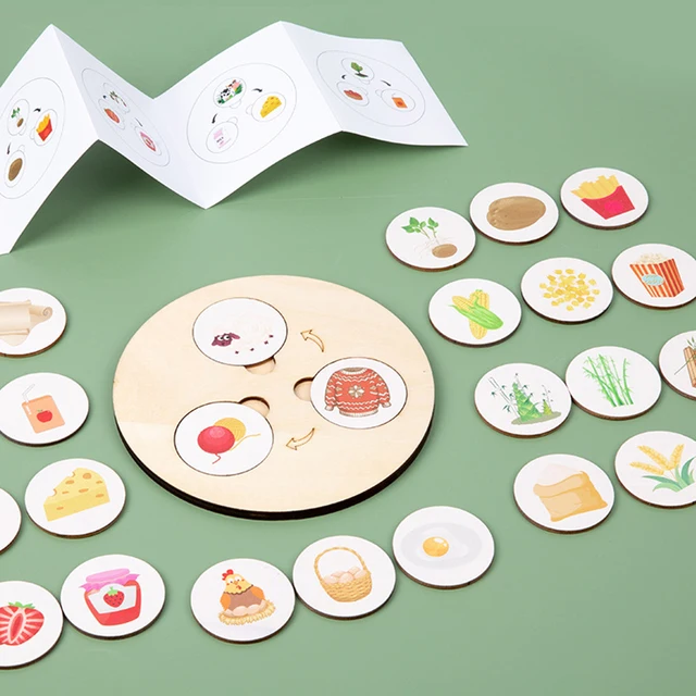 Children Montessori Toys Food Decomposition Board Game Kid Puzzle ...
